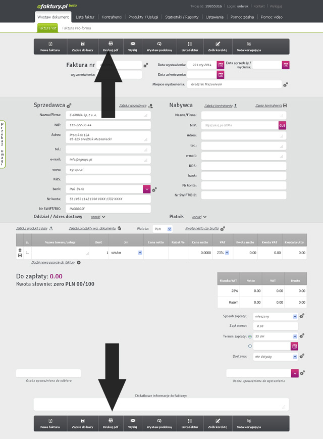 Jak utworzyć fakture w PDF ? - Pomoc dla programu do wystawiania faktur ...